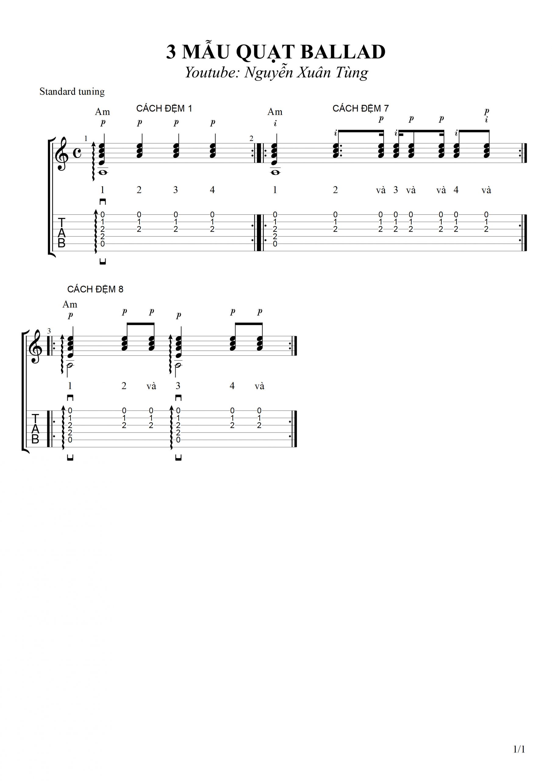 3 Mẫu Đệm Ballad Thông Dụng - Nguyễn Xuân Tùng