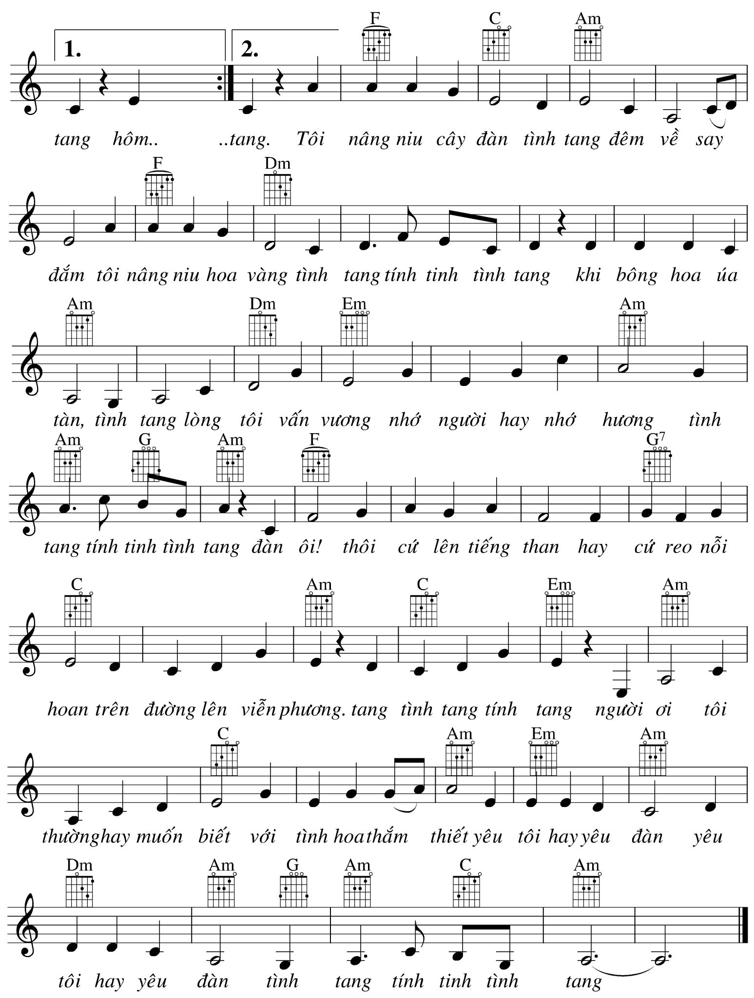 Sheet nhạc hợp âm Cây đàn bỏ quên - Nguyễn Xuân Tùng