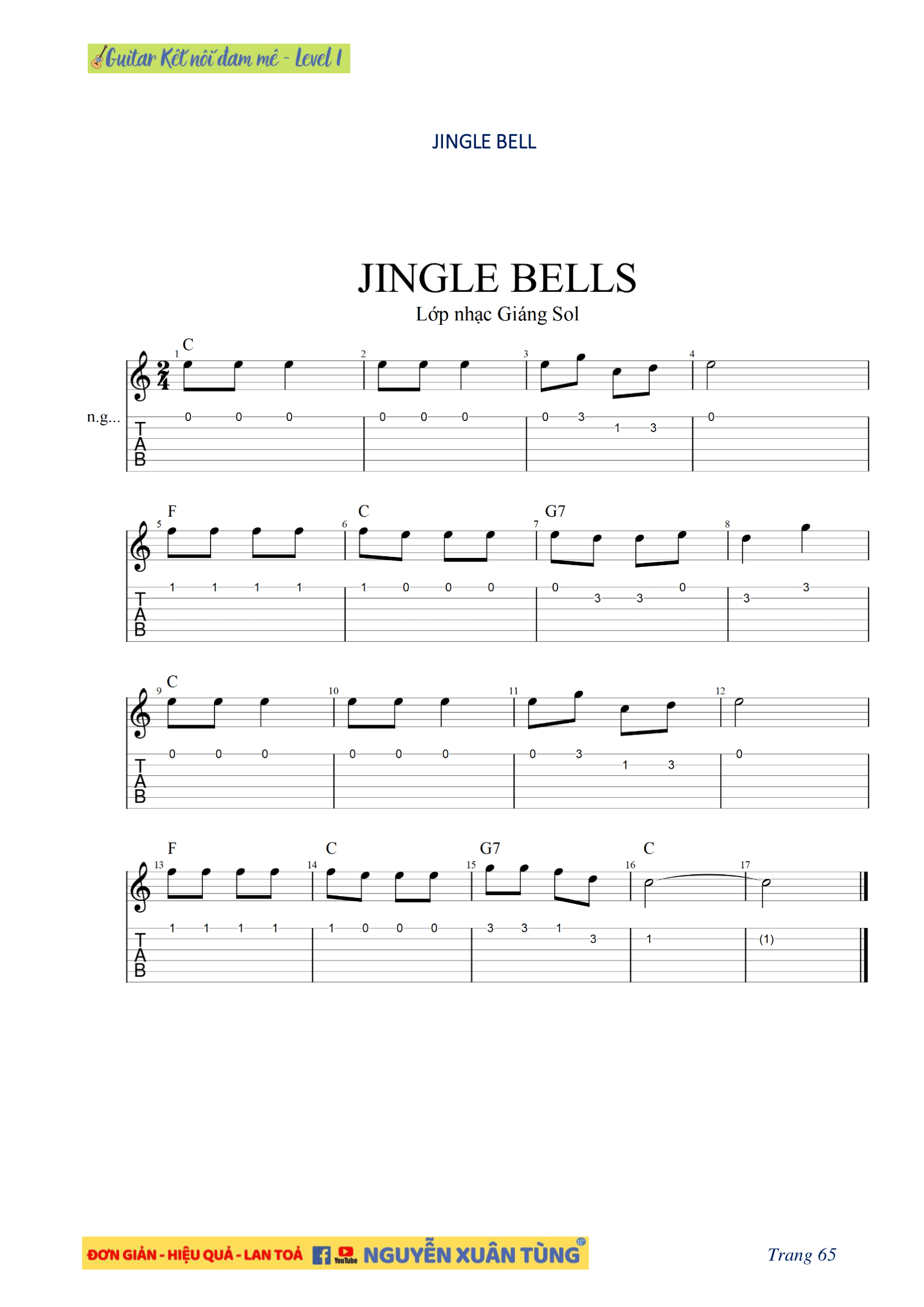 Tab Guitar Solo Jingle Bells - Nguyễn Xuân Tùng