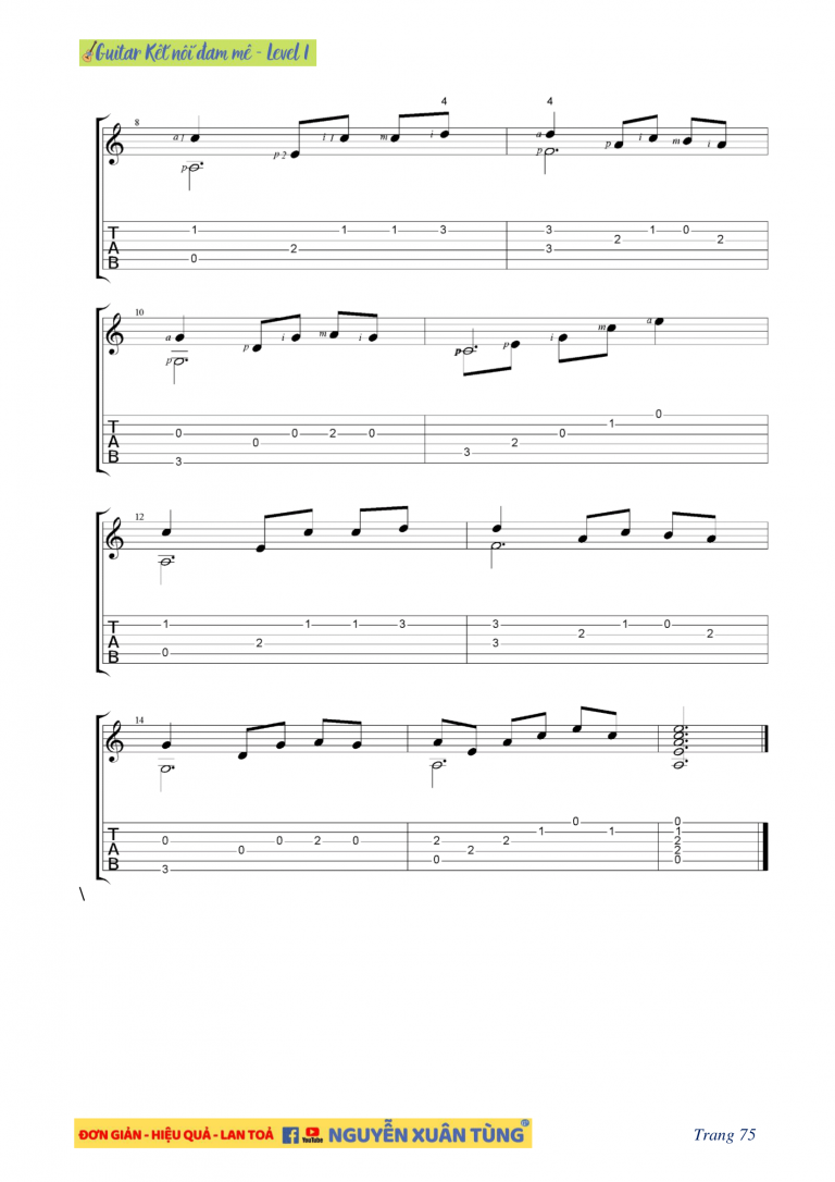 Tab Guitar Mariage D' Amour - Nguyễn Xuân Tùng