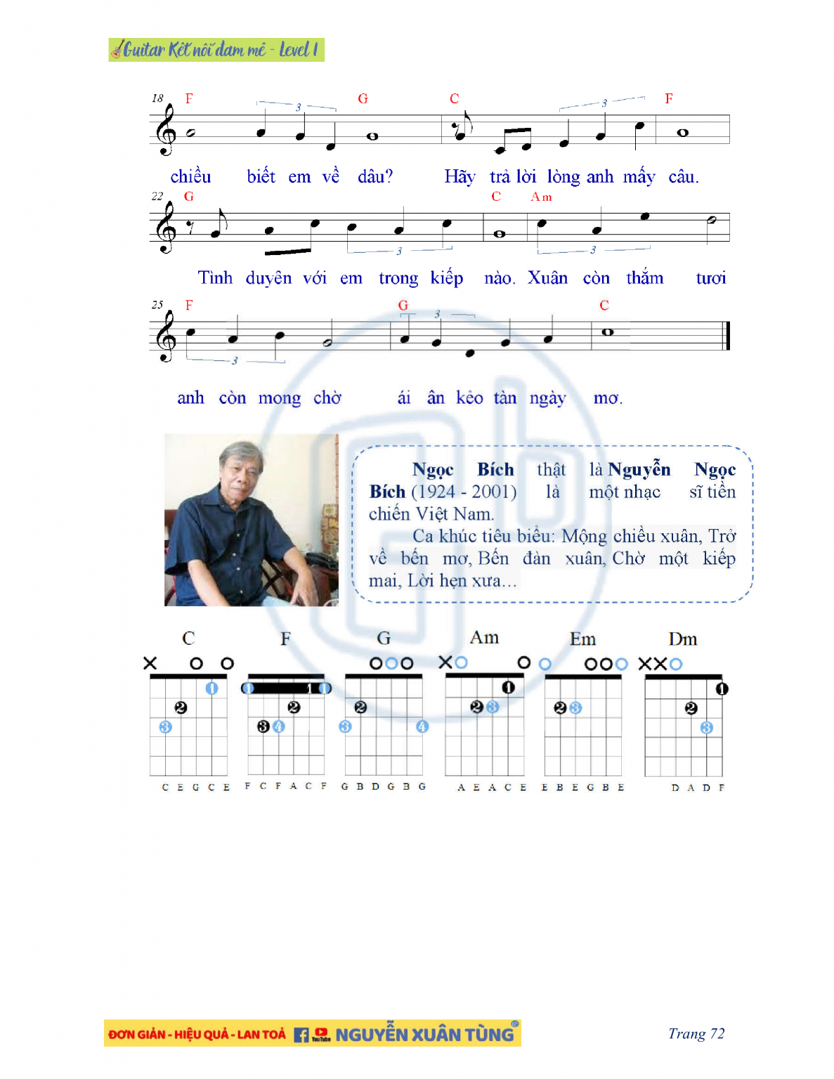 Sheet nhạc: Mộng chiều xuân ( Nguyễn Ngọc Bích) - Nguyễn Xuân Tùng